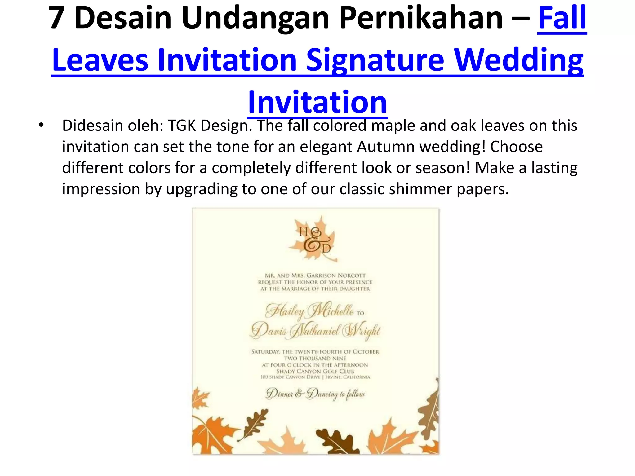24 contoh desain undangan pernikahan | PPTX