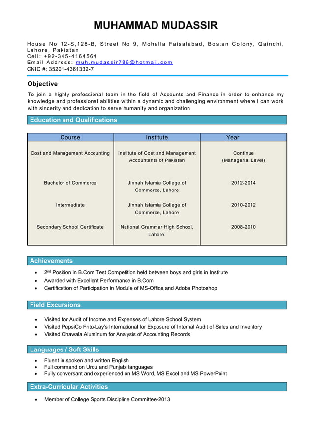 Mudassir CV | PDF