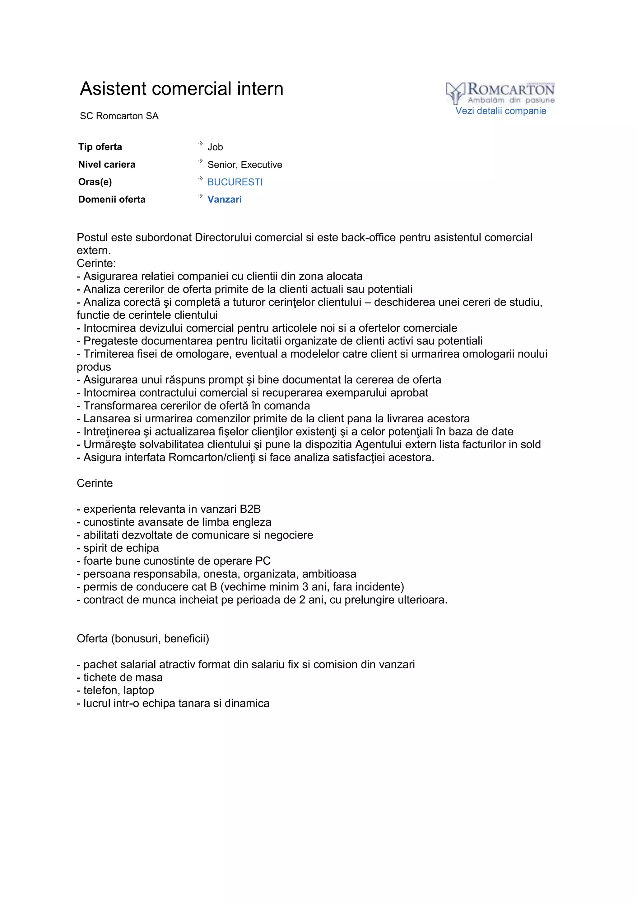 Asistent comercial intern | PDF