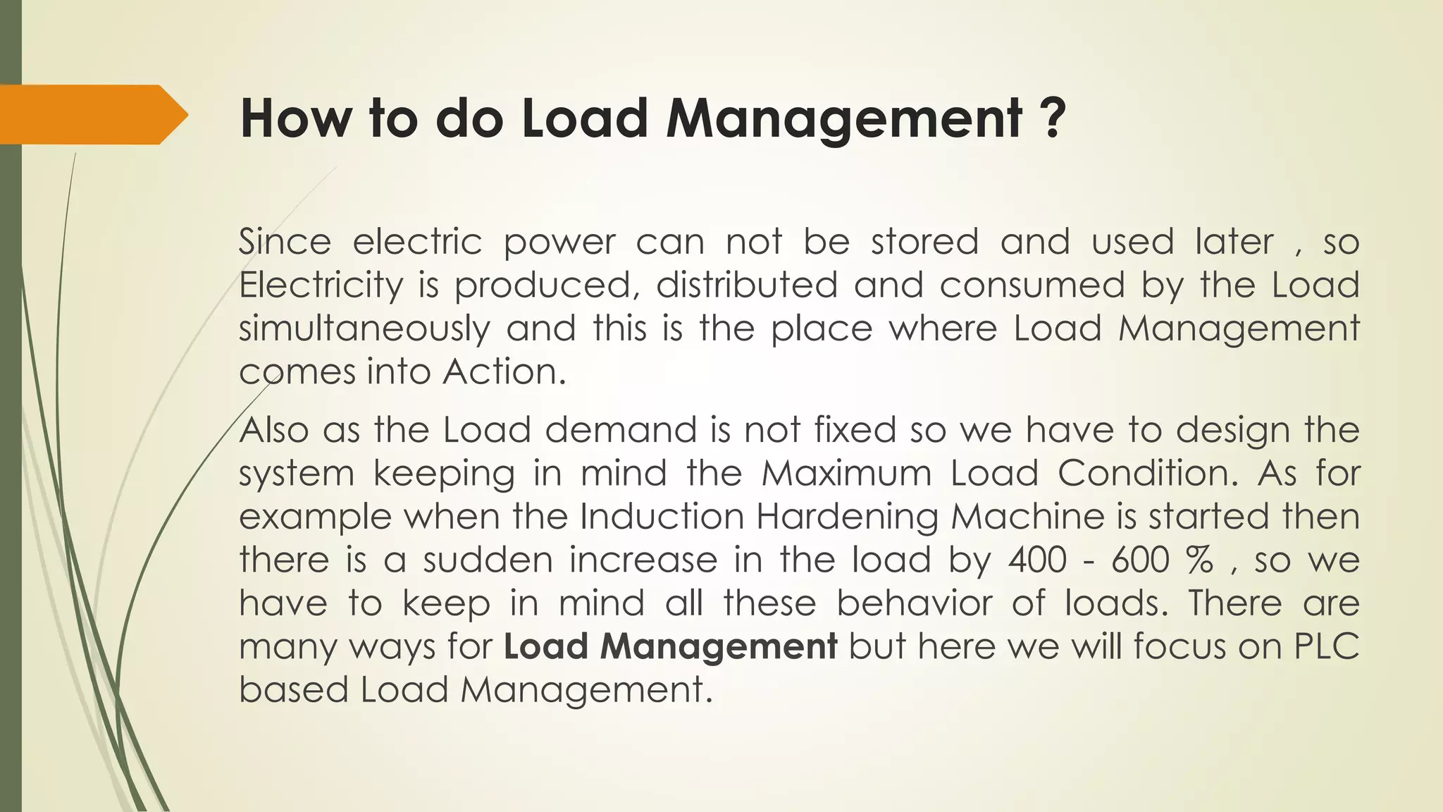 PLC based load managment | PPTX