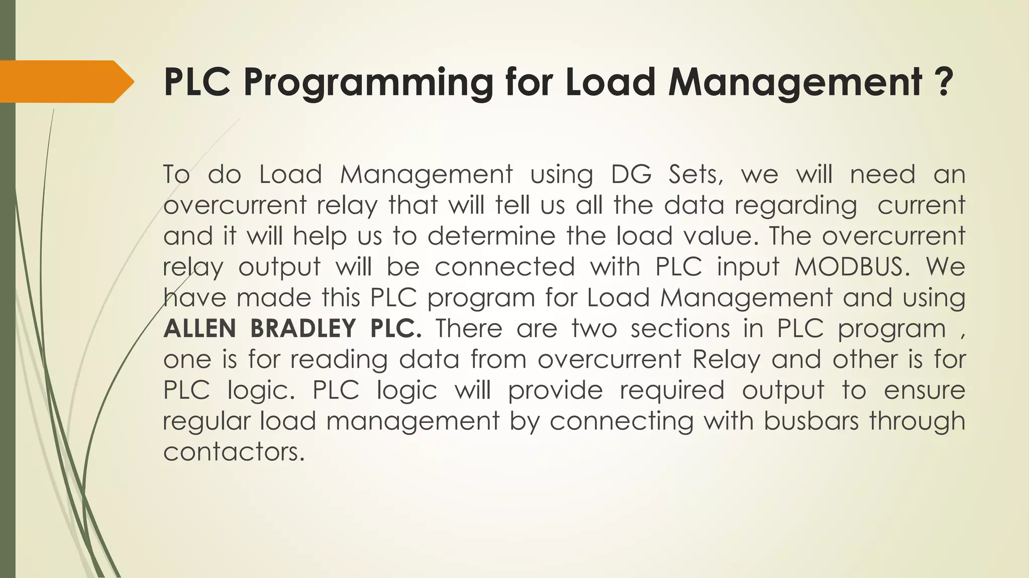 PLC based load managment | PPTX
