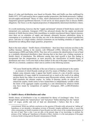 Understanding Smith's theory of distribution: the residual ...