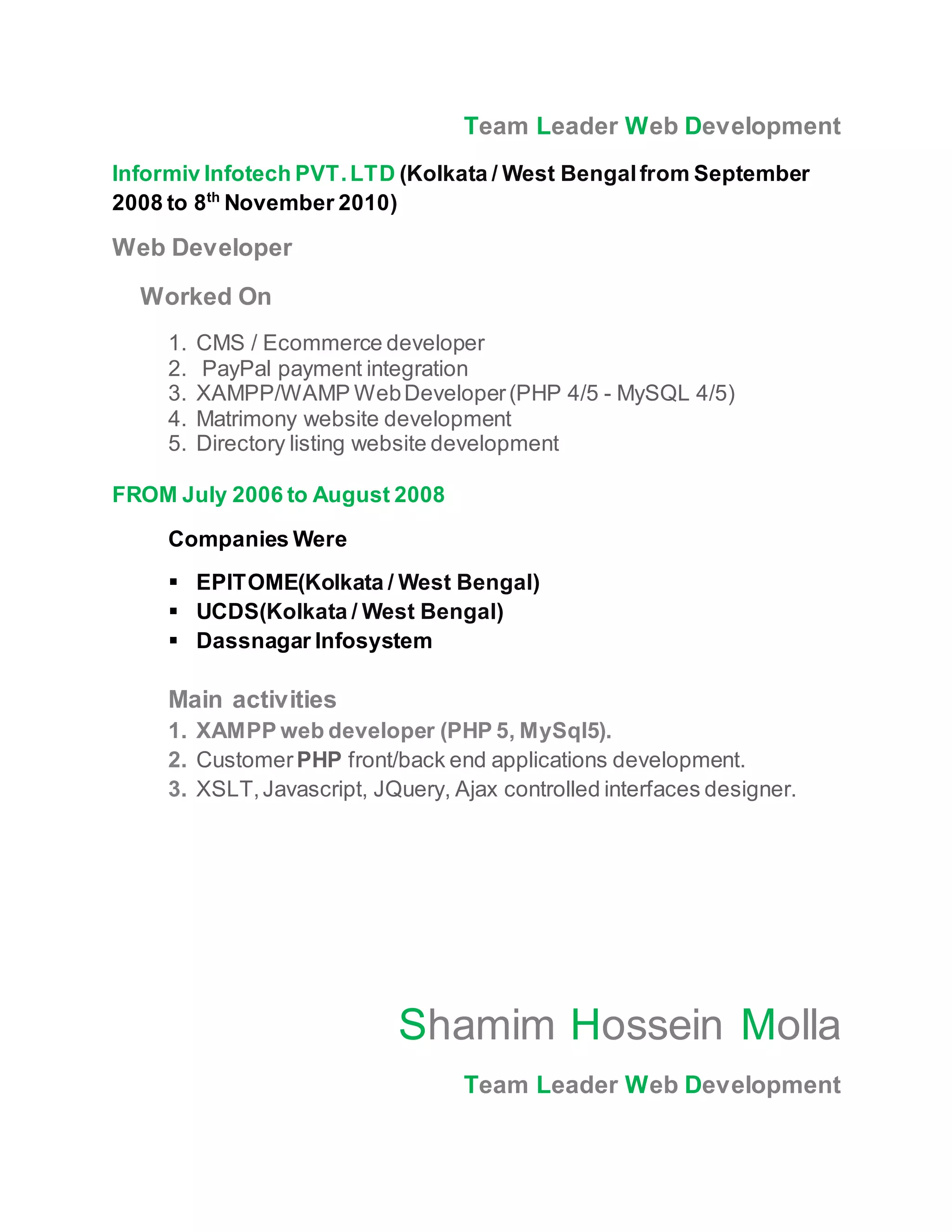 shamim_resume | PDF