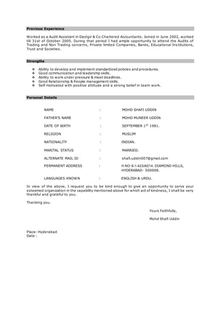 Shafi Resume | DOCX