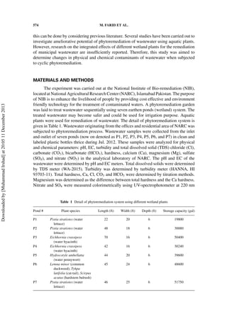 Cyclic Phytoremediation of municipal wastewater | PDF