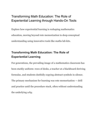 24 DEC Transforming Math Education_ The Role of Experiential Learning ...