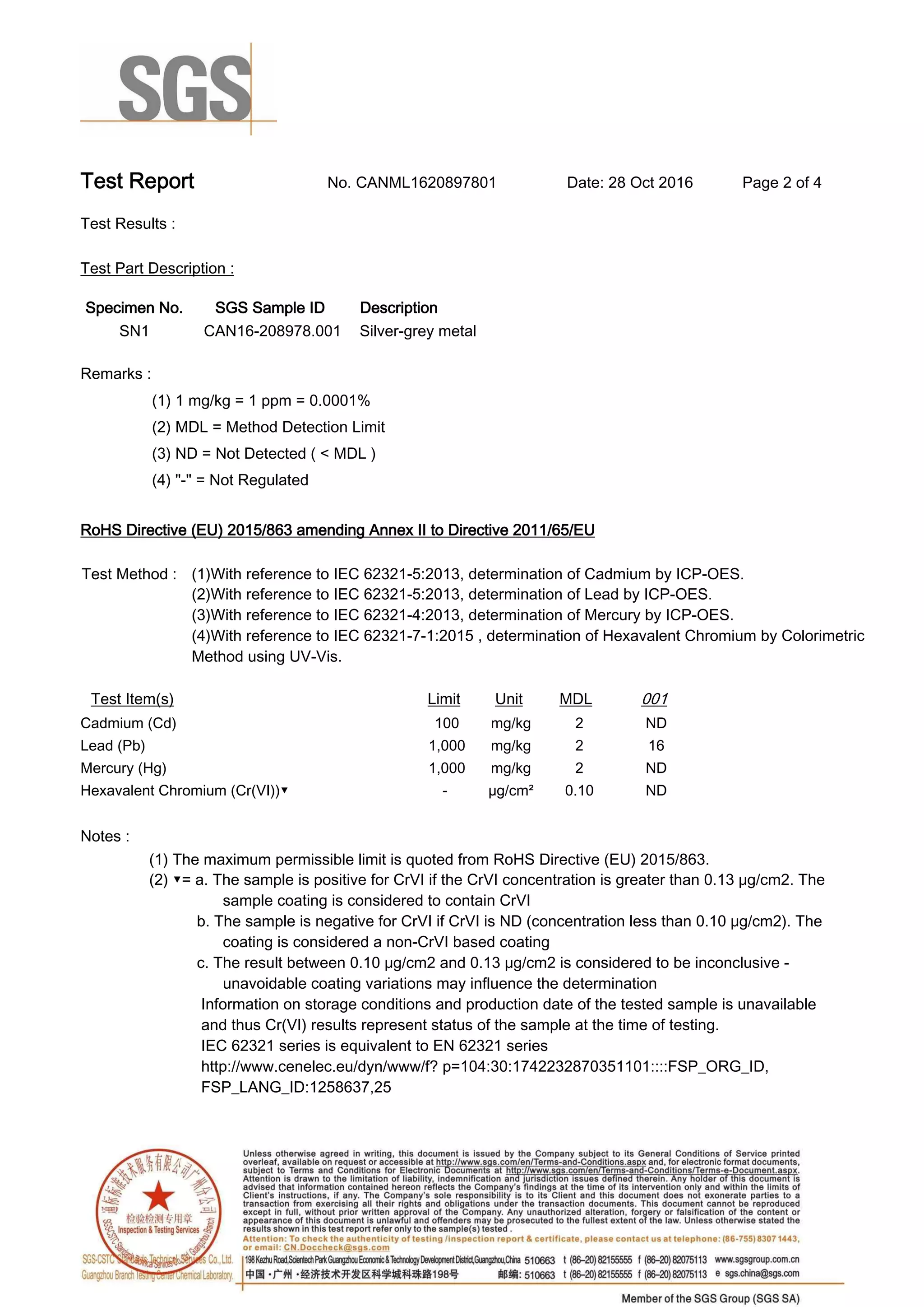 Zinc alloy-SGS Report.PDF