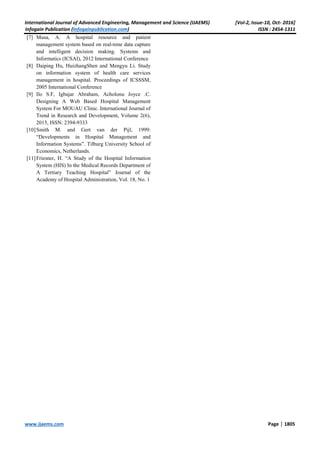 Development of Hospital Information Management Systems | PDF