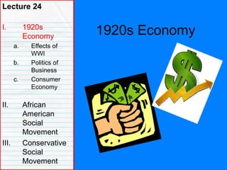 lecture 24 roaring 20s | PPT