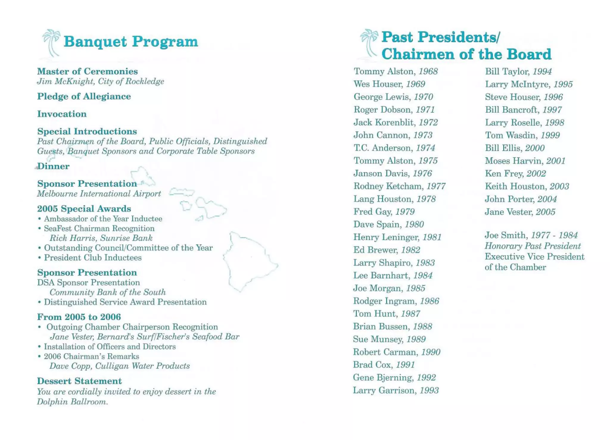 Program for 38th Annual Installation Banquet | PDF
