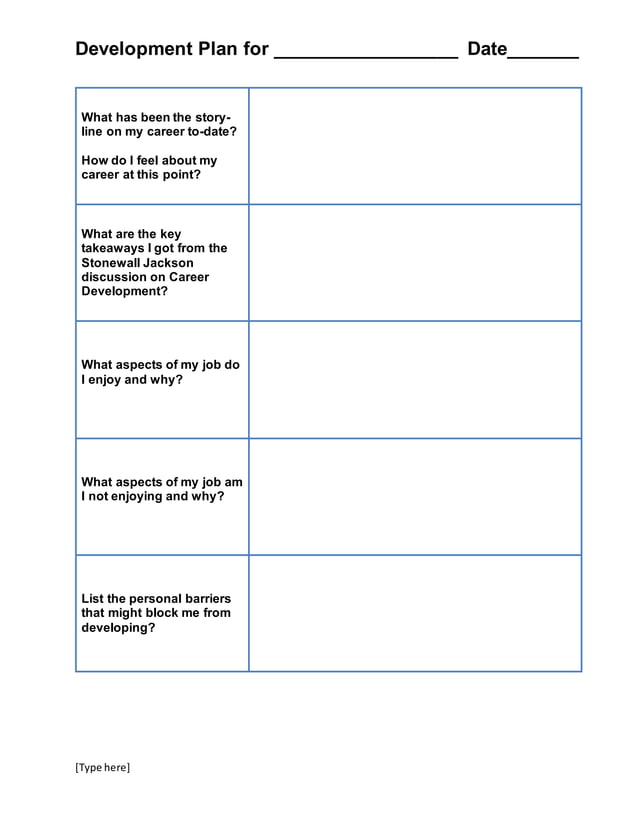 Development Plan Template 3 | DOCX