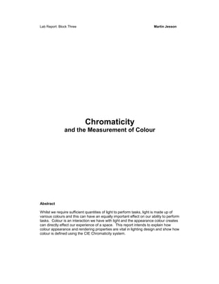 Technical Report -Chromaticity Explained | PDF