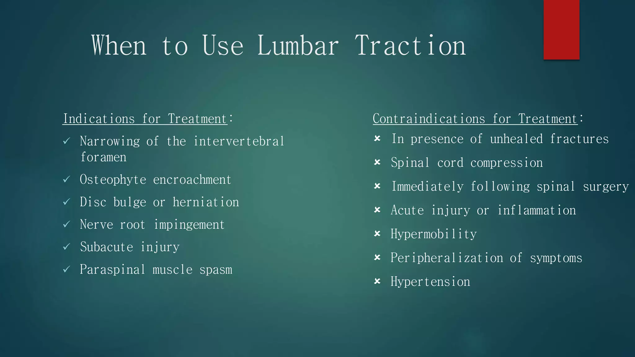 Cervical and Lumbar Traction | PPTX