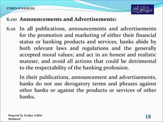 Ethics in banking | PPT | Financial Regulation | Economy