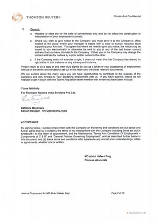 TR Offer Letter | PDF