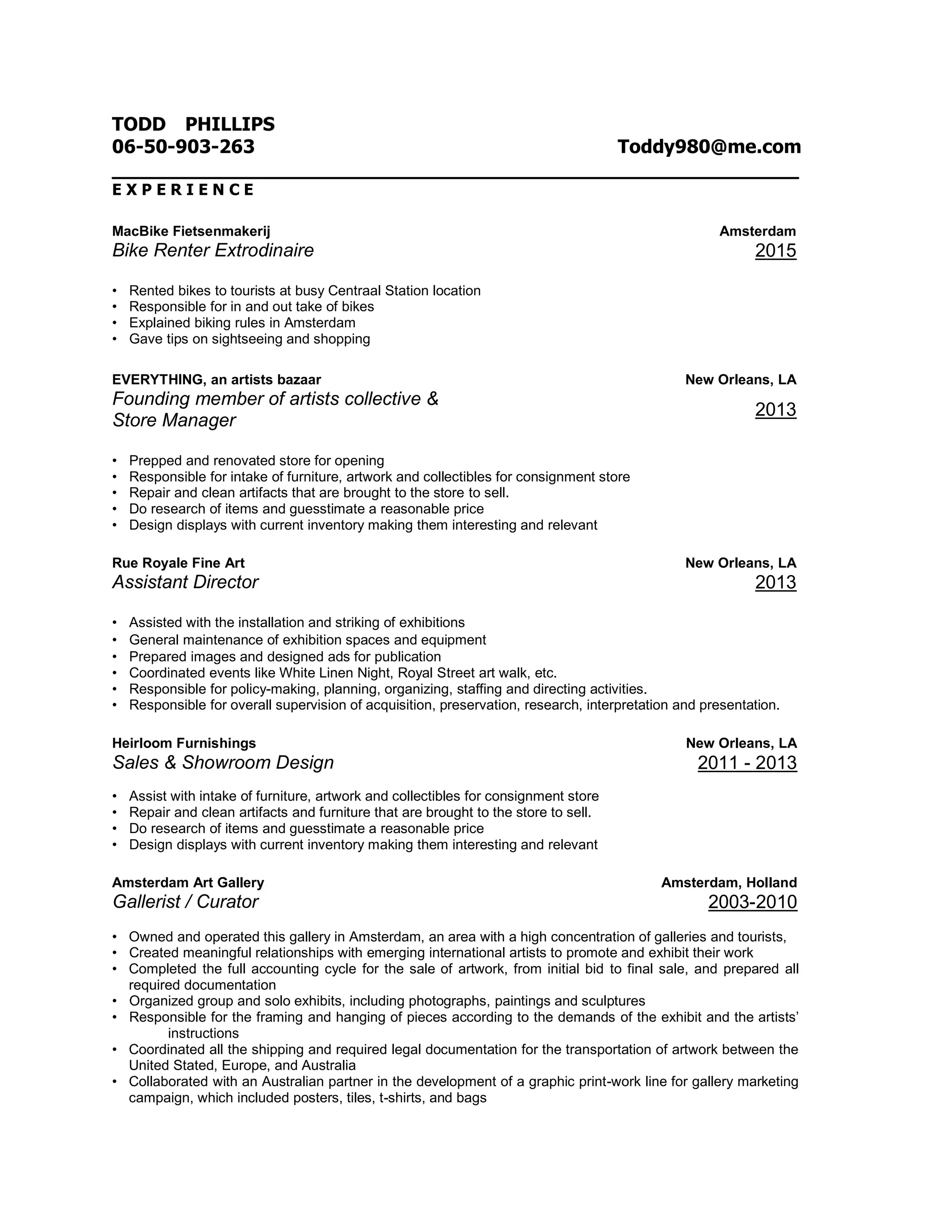 Todd CV Resume 2016 | PDF