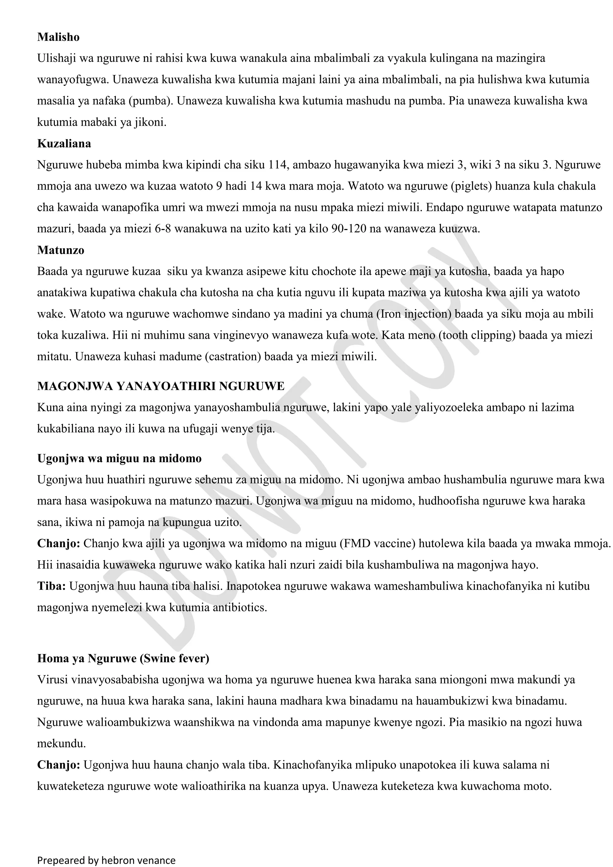 Nguruwe ni mnyama mwenye faida | PDF