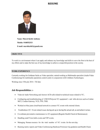 Marcel Resume | PDF