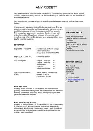 Amy CV 2015 may | PDF | Education