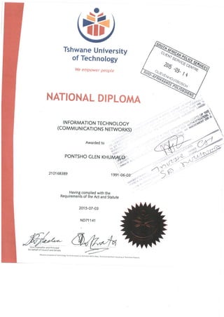 National diploma -Certificate | PDF