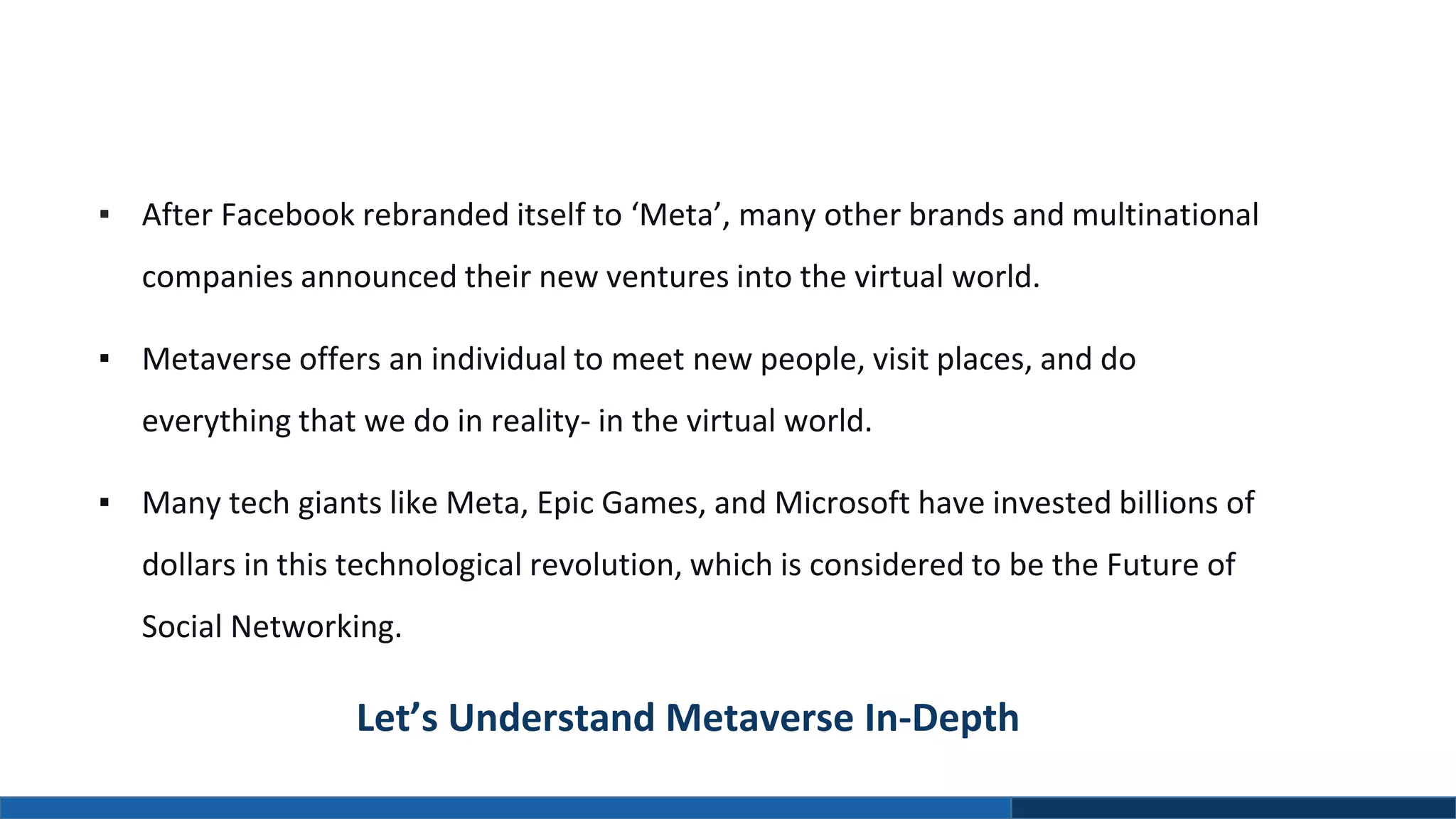 An Introduction to Metaverse | PPT
