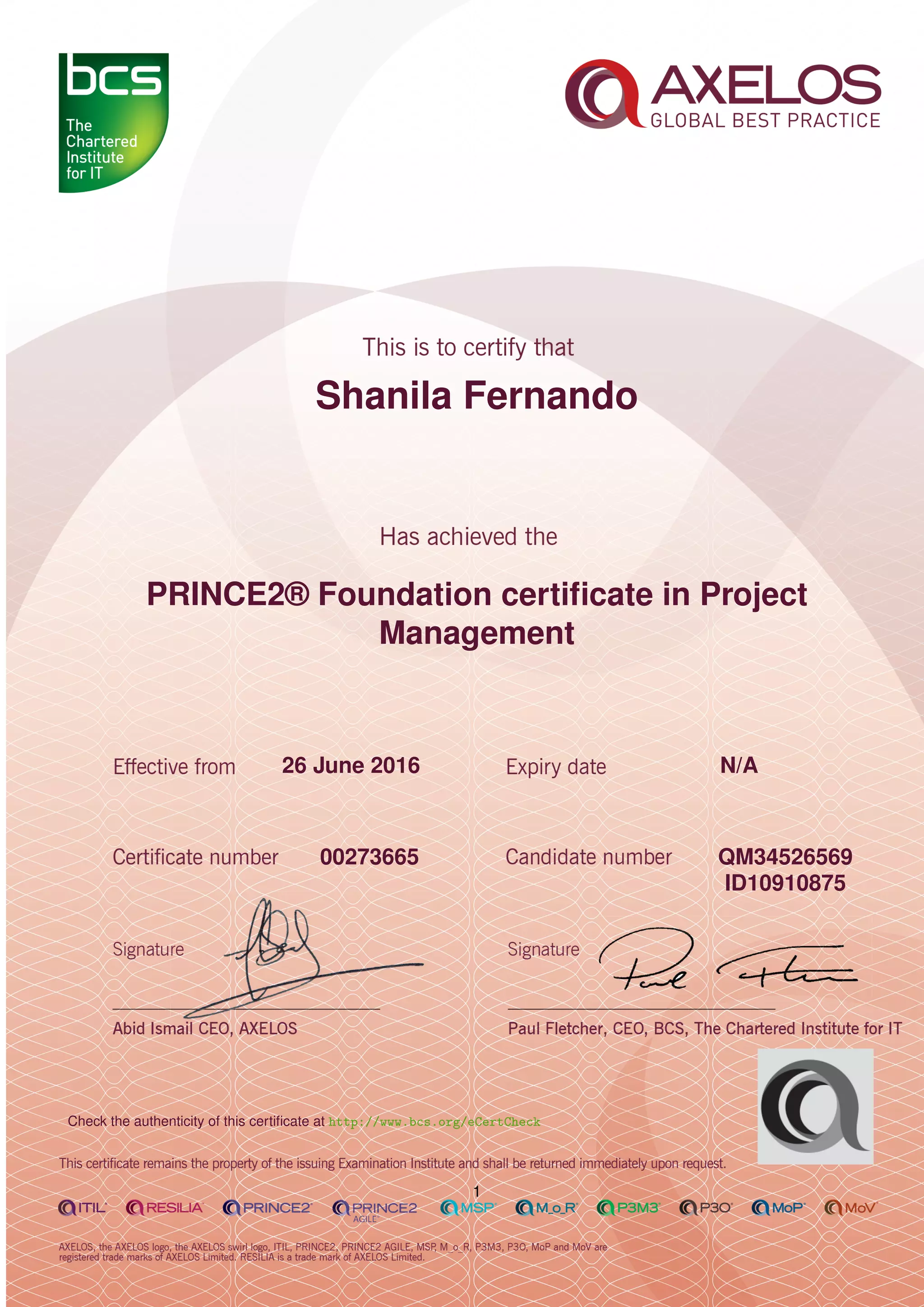 Prince2 Foundation Certificate | PDF