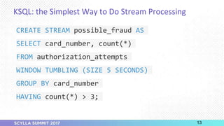 Scylla Summit 2017: Streaming ETL in Kafka for Everyone with KSQL | PPTX