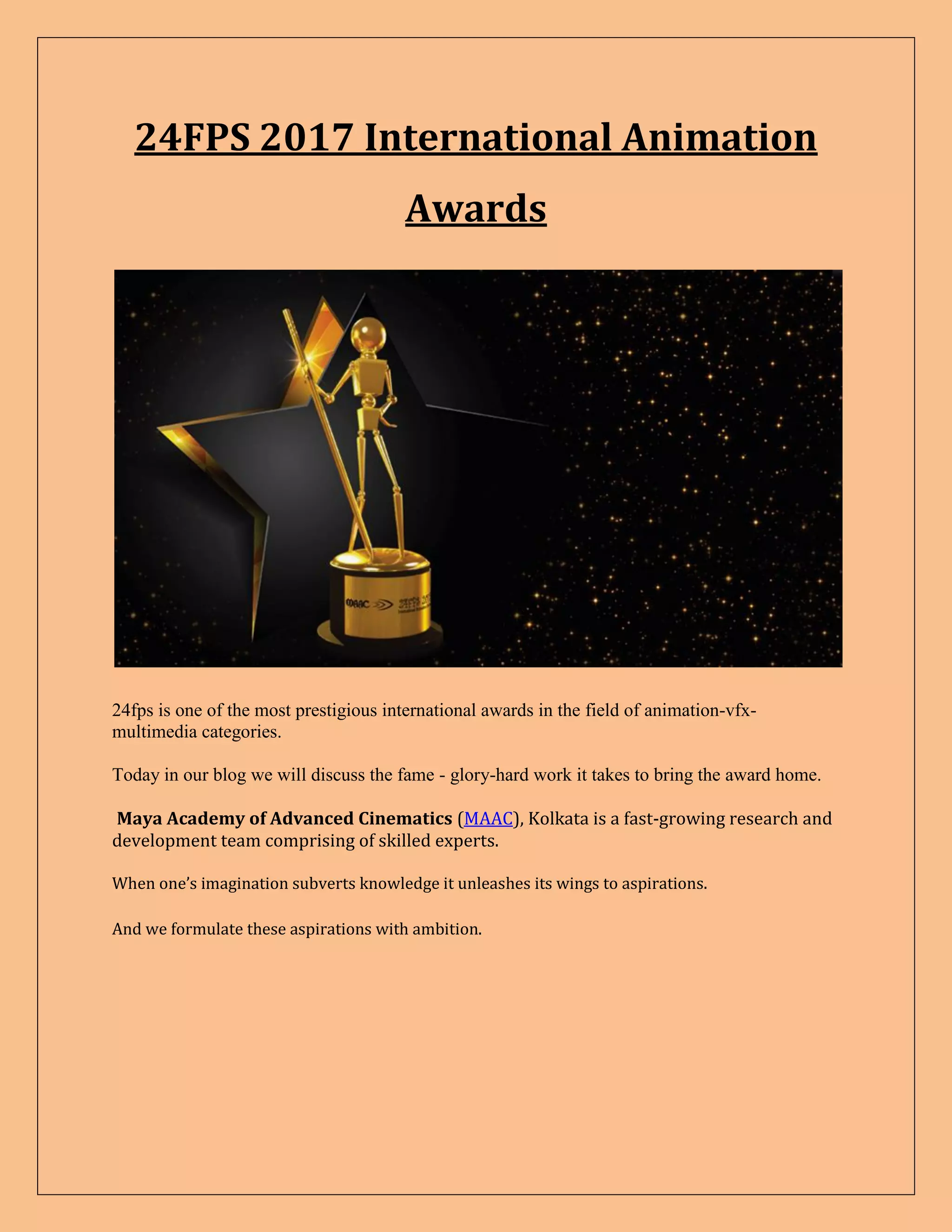 24FPS International Animation Awards | PDF