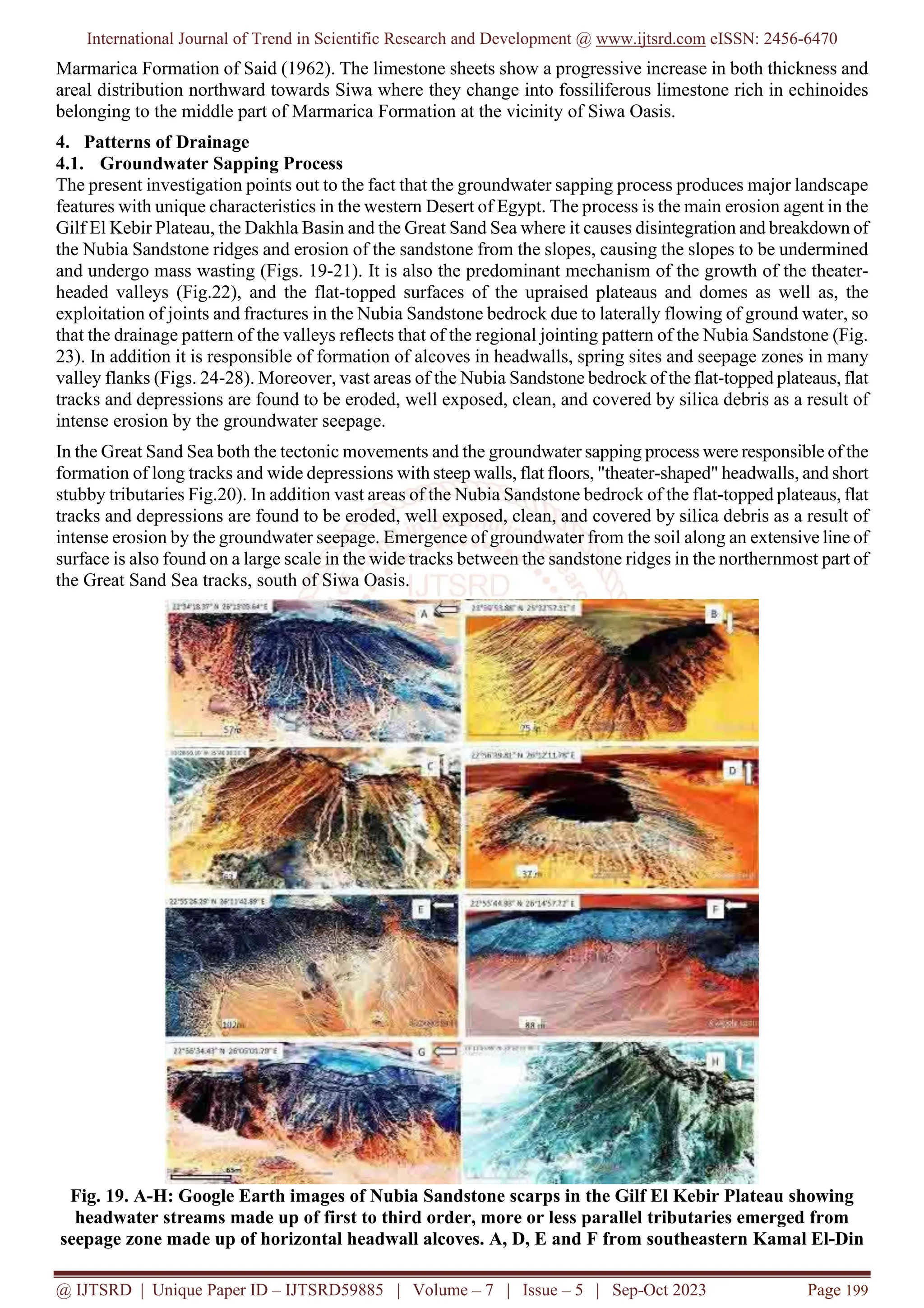 Groundwater Sapping Process and Runoff of Old River Systems in the ...