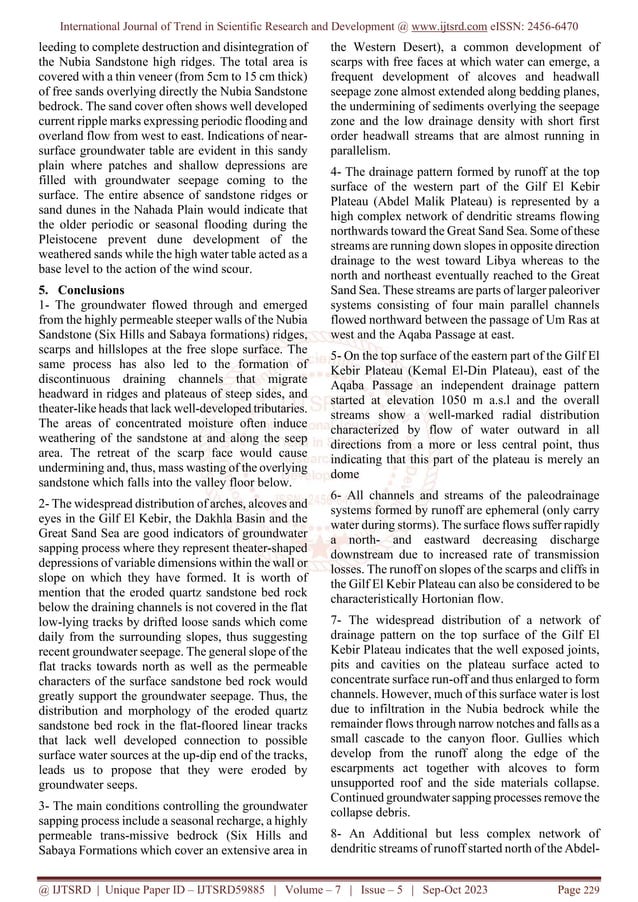 Groundwater Sapping Process and Runoff of Old River Systems in the ...
