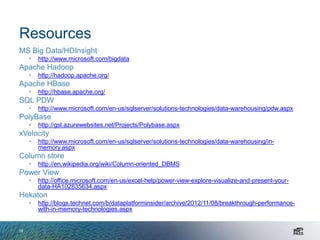 Big Data on the Microsoft Platform | PPT