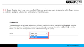 How to set up mac filtering on router to control the devices ? | PPT