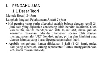 24 hrs recall | PPTX