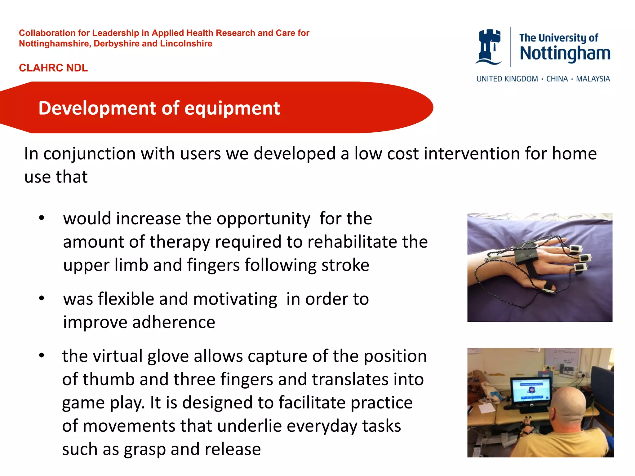 A low cost virtual reality system for home based rehabilitation of the upper limb following ...
