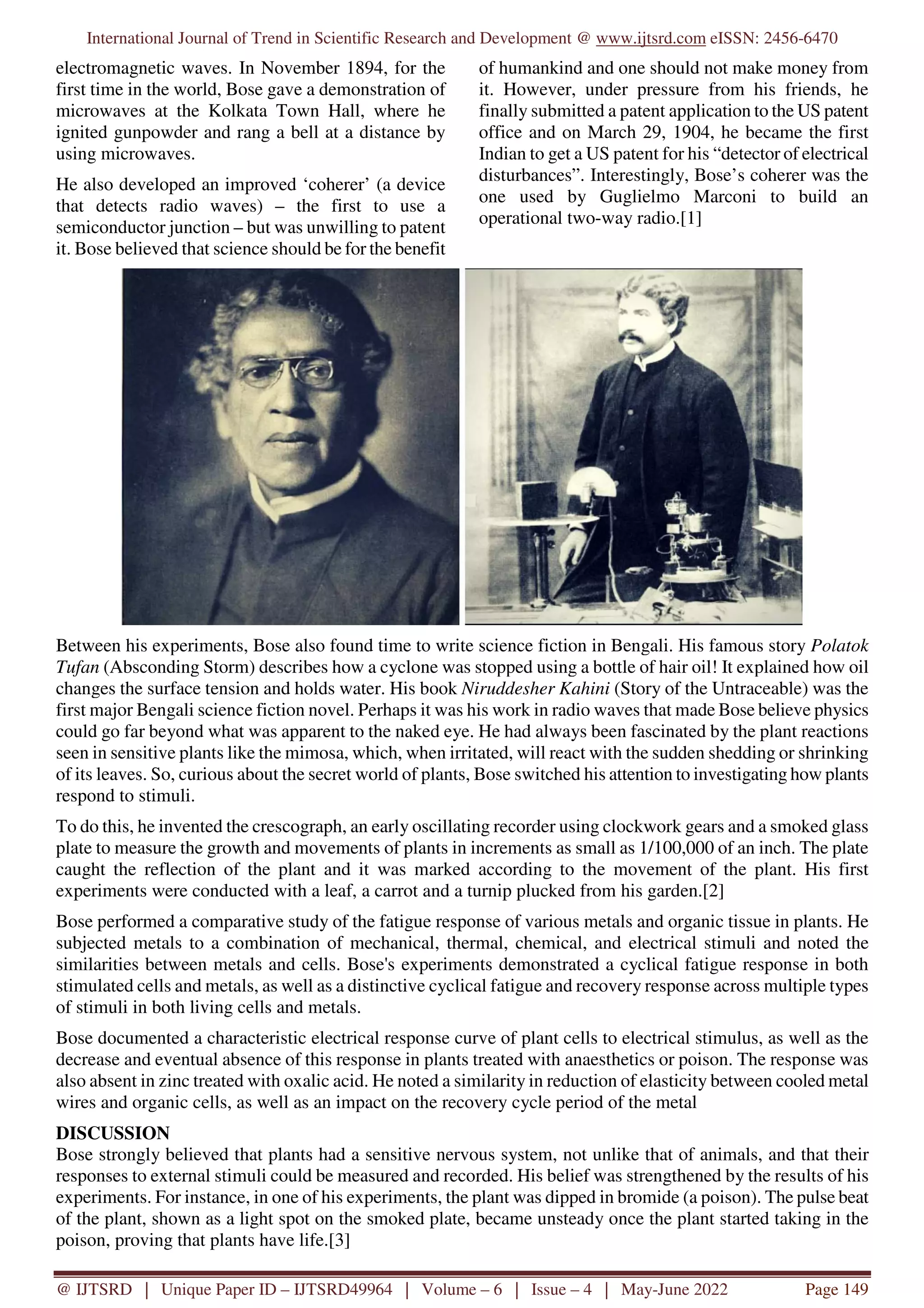 J C Bose The Little Known Story of How India’s First Biophysicist ...