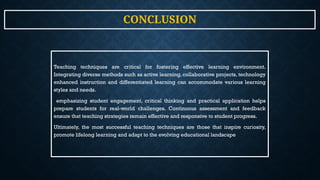 Different Techniques Of Teaching Used In Teaching Process | PPT