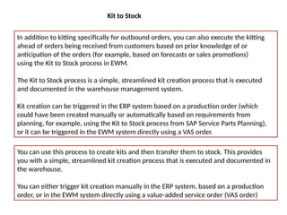 SAP EWM Kitting Processing in S4 HANA system | PPTX