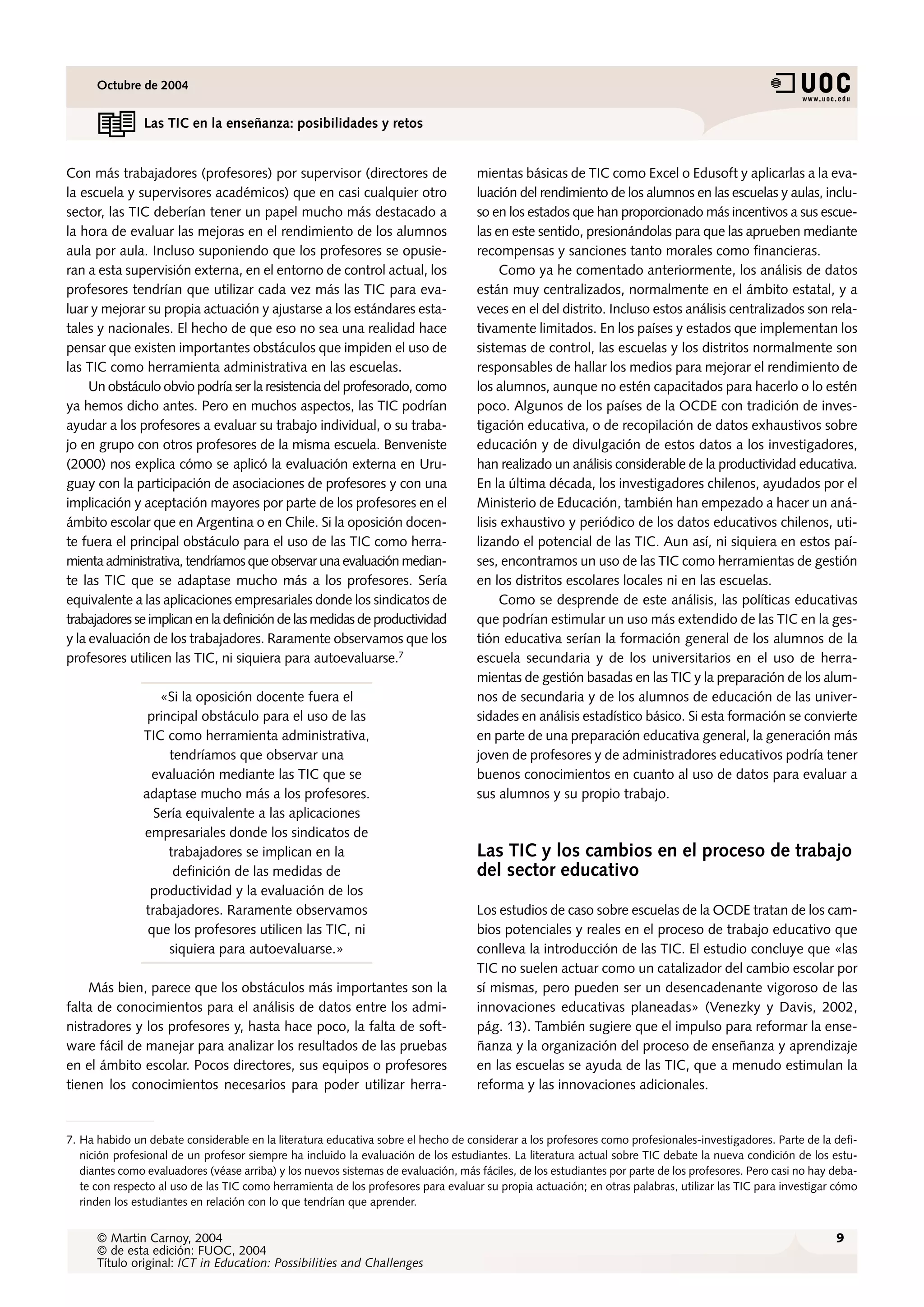 24 – martin carnoy – las tic en la enseñanza (1 18) | PDF