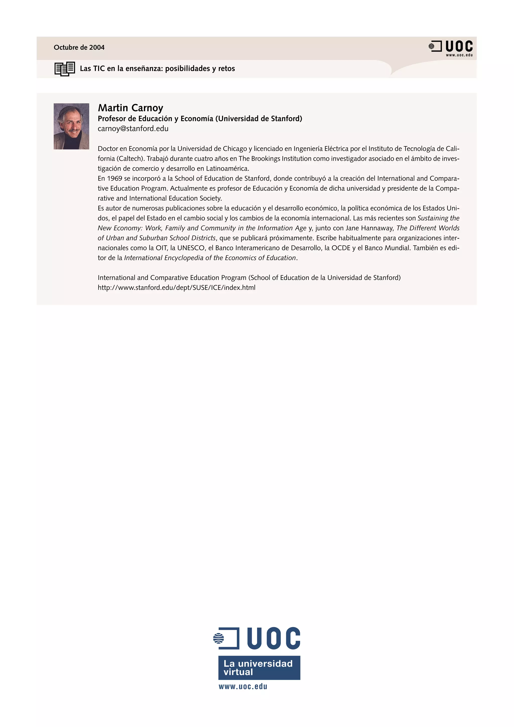24 – martin carnoy – las tic en la enseñanza (1 18) | PDF