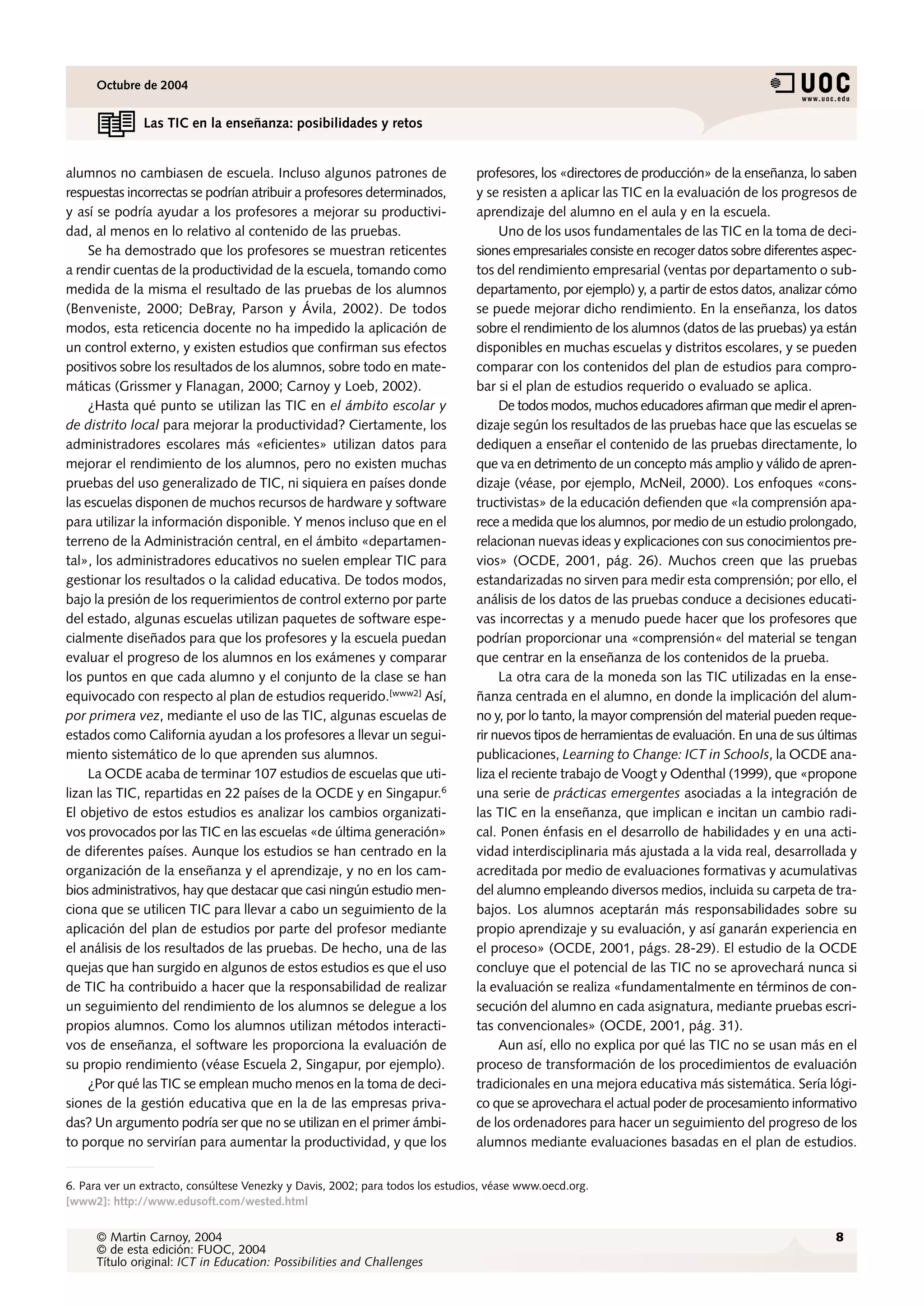 24 – martin carnoy – las tic en la enseñanza (1 18) | PDF