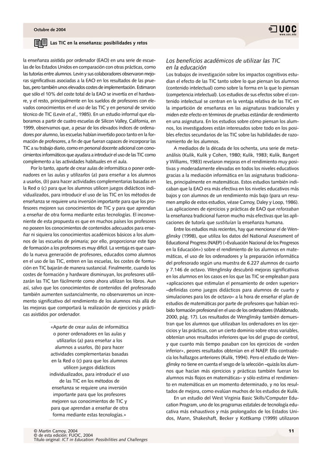 24 – martin carnoy – las tic en la enseñanza (1 18) | PDF