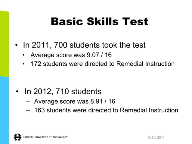 TUTMathematics Basic Skills Test & Remedial Instruction | PPTX