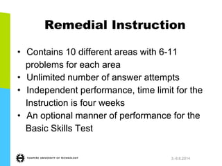 TUTMathematics Basic Skills Test & Remedial Instruction | PPTX