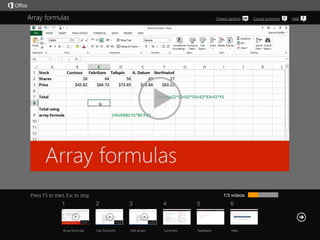 Microsoft Office Excel 2013 Tutorial 4-Creating array formulas | PPTX | Business Accounting ...