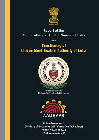 Performance Audit on Functioning of Unique Identification Authority of ...