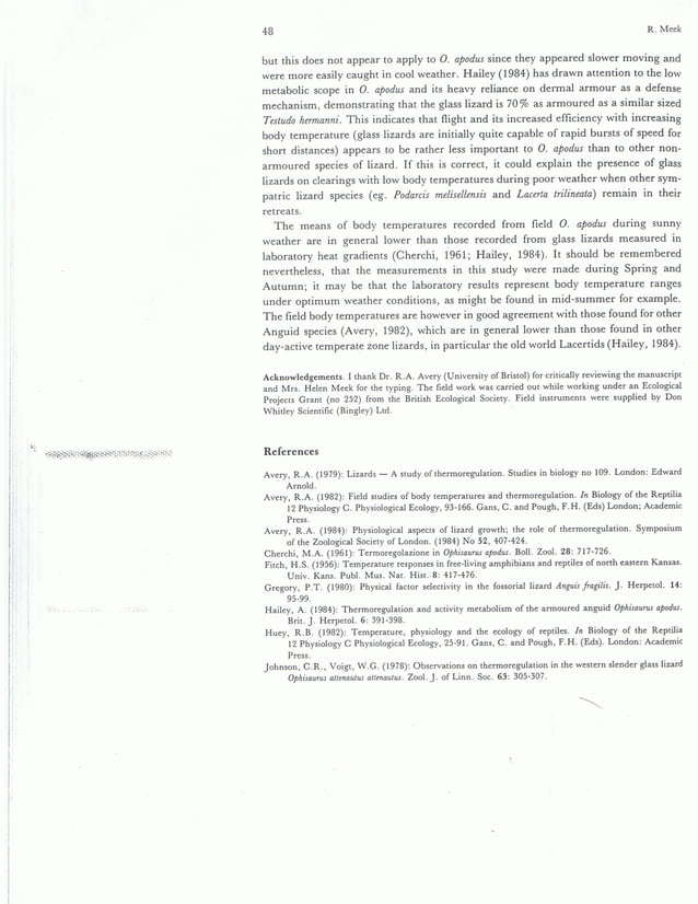 Ophisaurus apodus; field body temperatures | PDF
