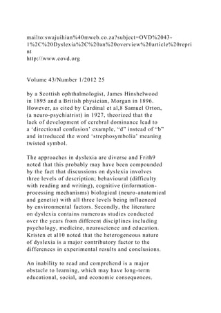 24 Optometry & Vision DevelopmentArticleDyslexia An o.docx