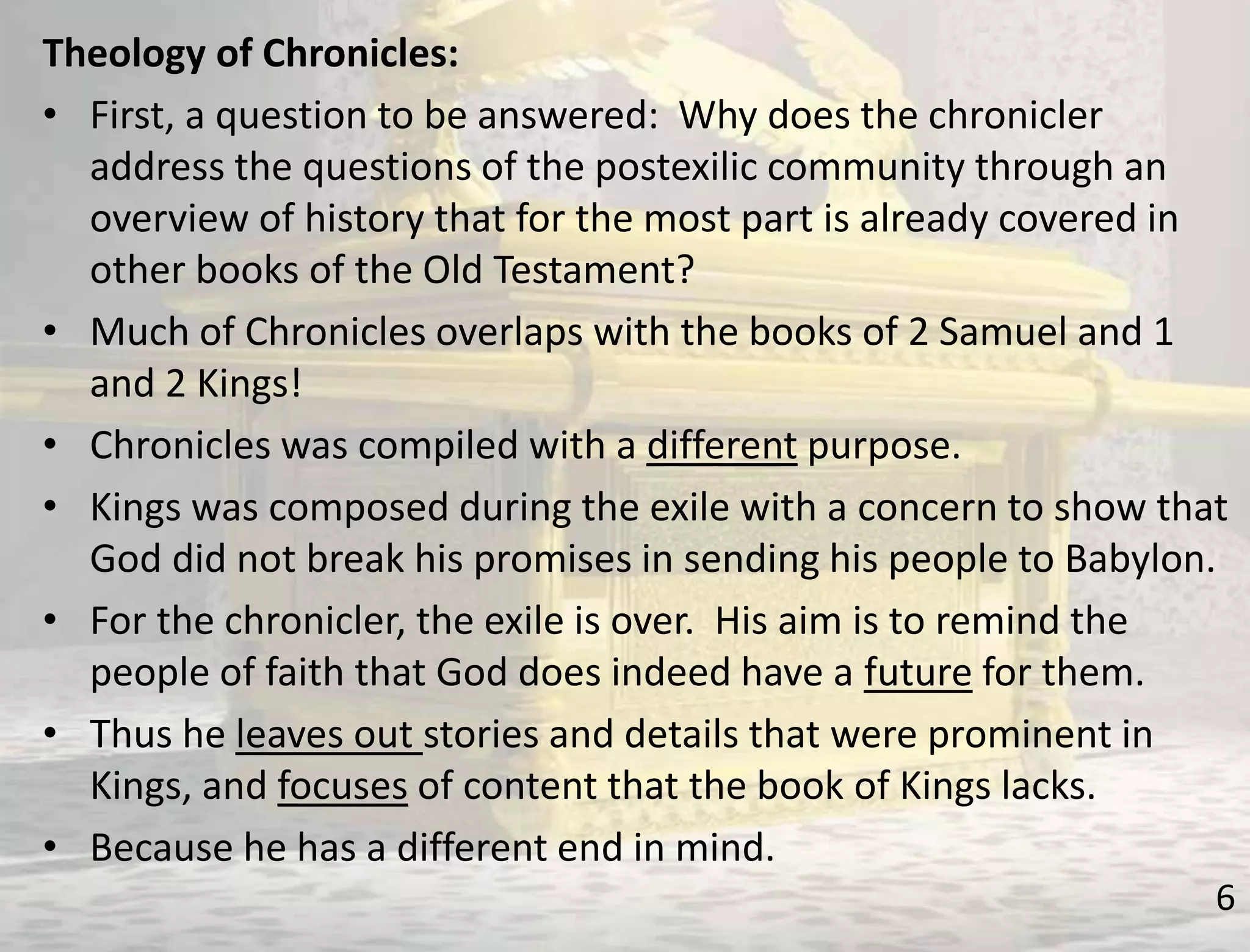 Session 24 Old Testament Overview - I & II Chronicles | PPTX