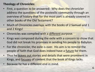 Session 24 Old Testament Overview - I & II Chronicles | PPTX