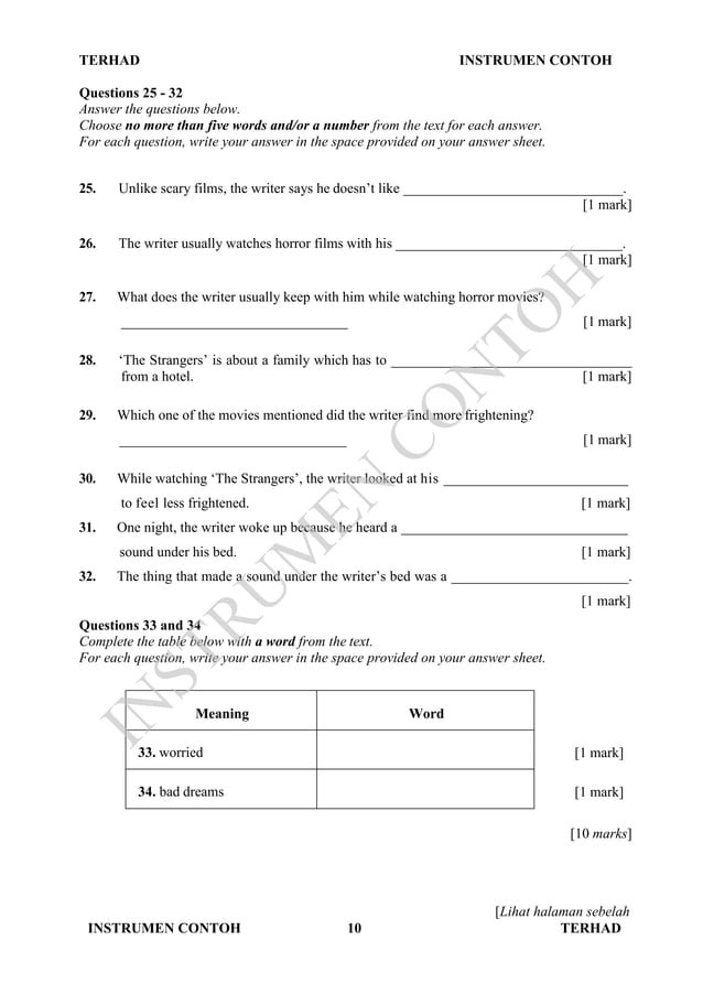 Pt3 reading sample test qp | PDF